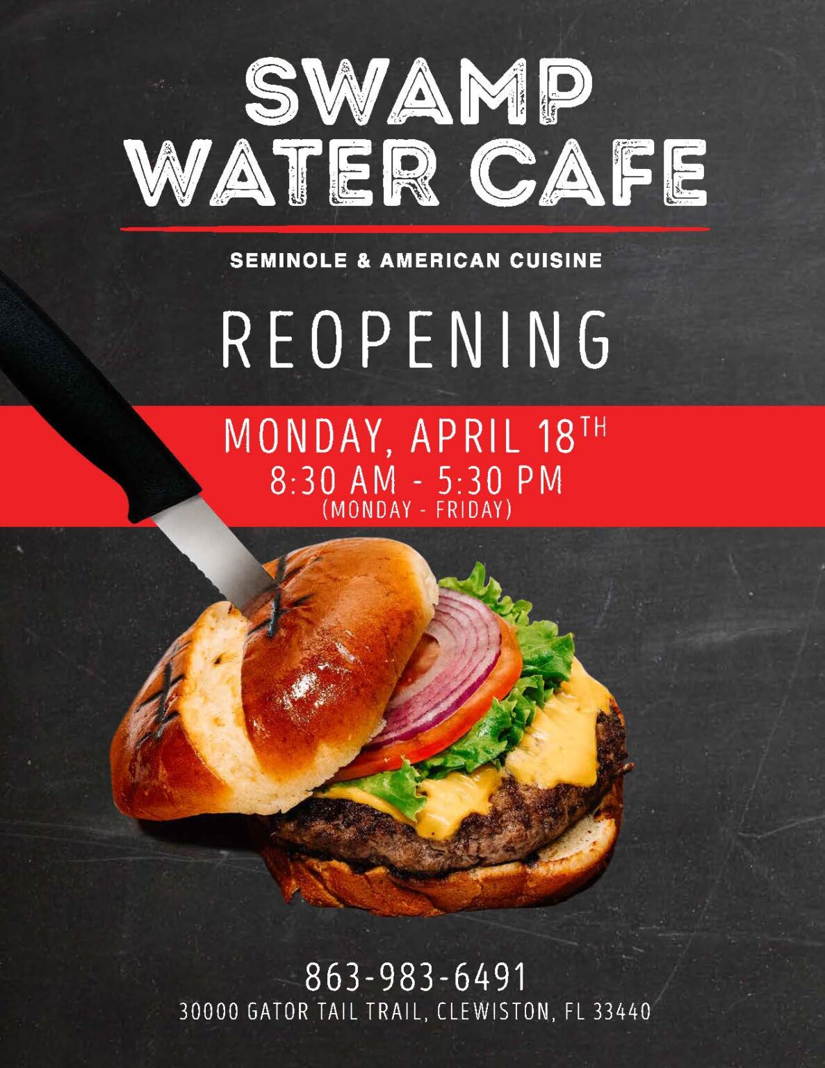 Announcement Swamp Water Cafe To Reopen The Seminole Tribune