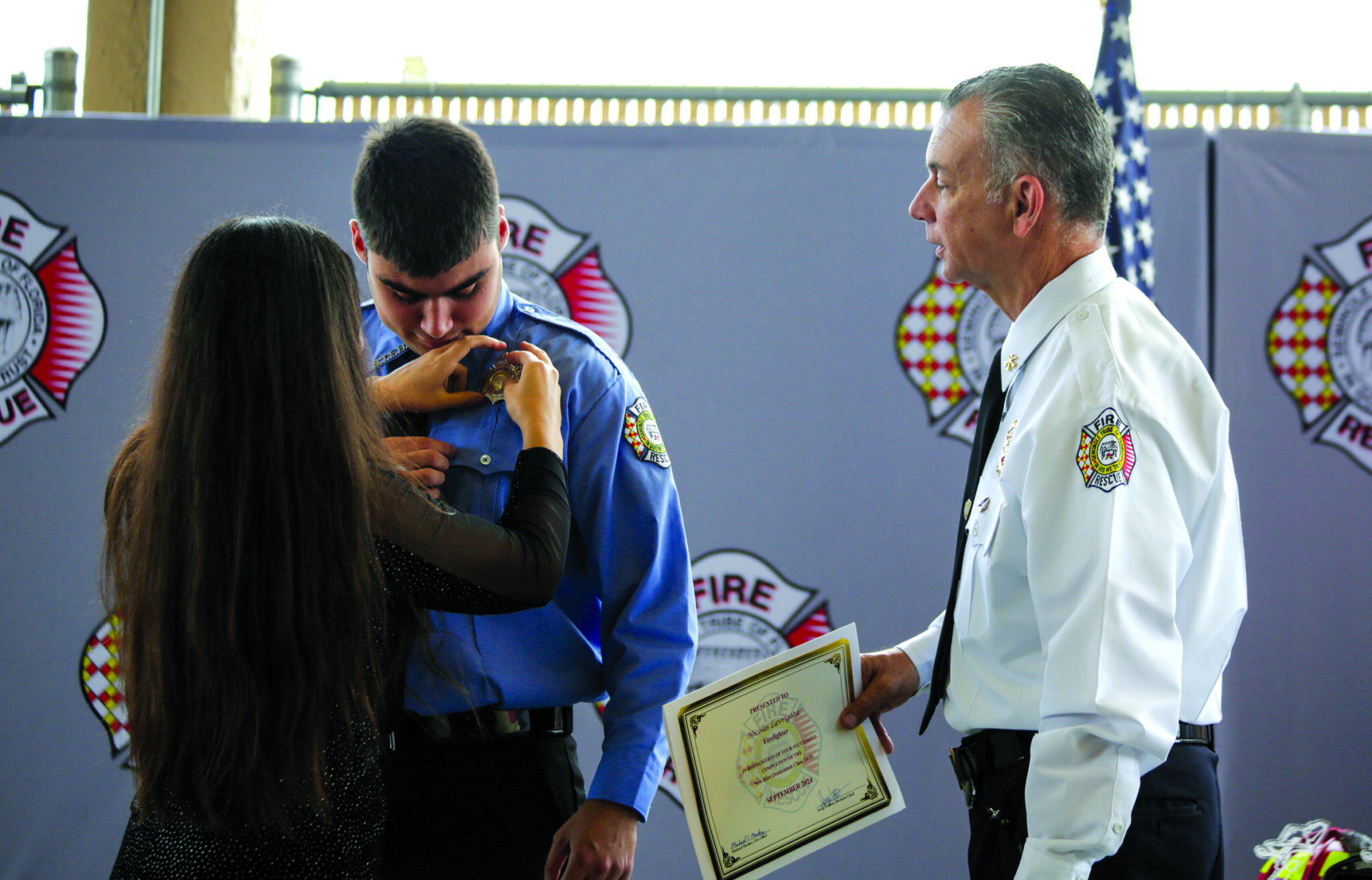 New, seasoned firefighters recognized at Hollywood badge ceremony • The ...